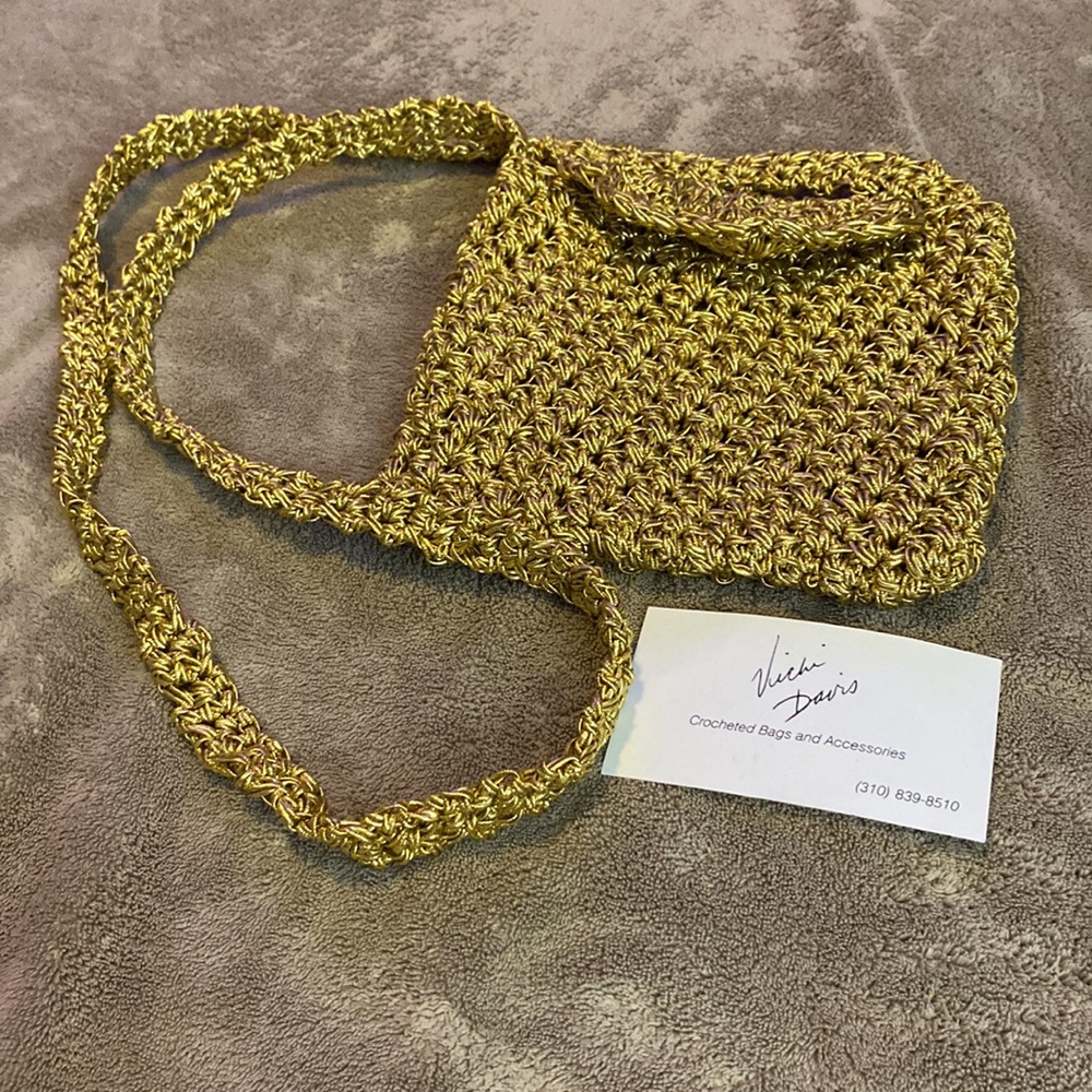 Beautiful Gold Metallic Crocheted Evening Bag By Vick… - Gem
